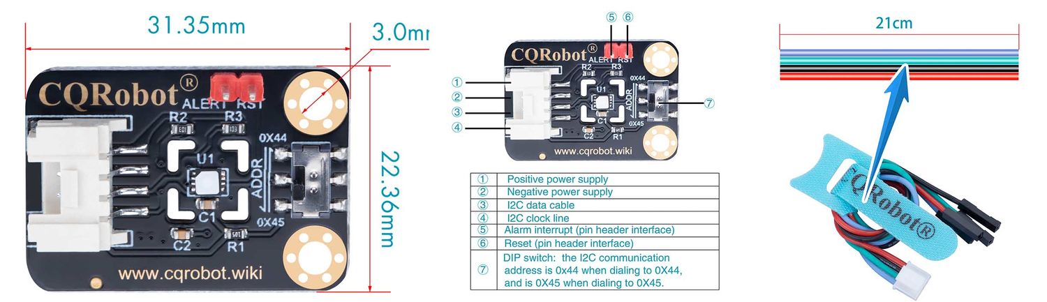 SHT31 Temperature and Humidity Sensor SKU: CQRSHT31FA - CQRobot-Wiki