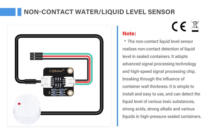 Non-Contact Water/Liquid Level Sensor SKU: CQRSENYW001 - CQRobot-Wiki