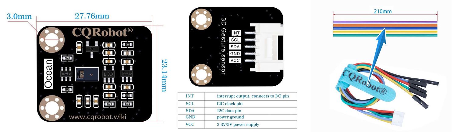 3D Gesture Sensor SKU: CQRPAJ7620U2 - CQRobot-Wiki
