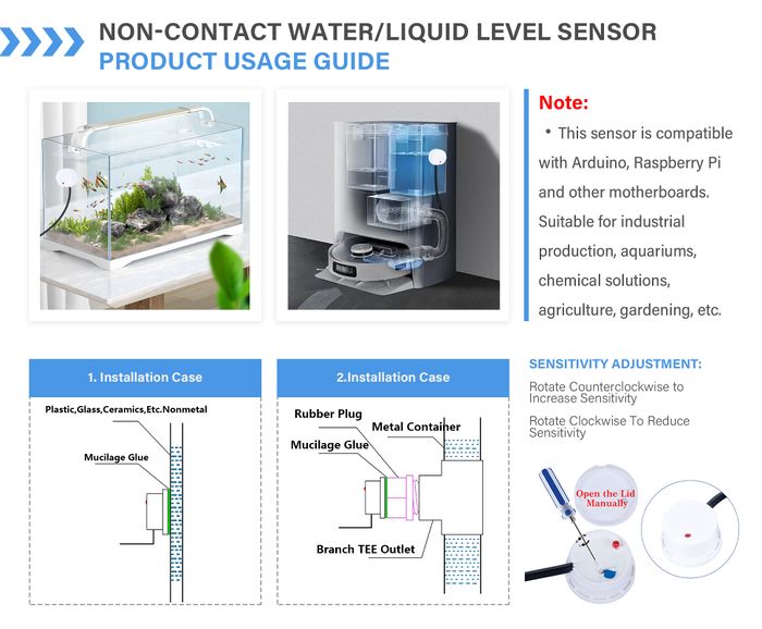 Non-Contact Water/Liquid Level Sensor SKU: CQRSENYW001 - CQRobot-Wiki