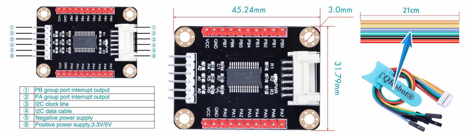 MCP23017 IO Expansion Board SKU: CQRMCP23017A - CQRobot-Wiki